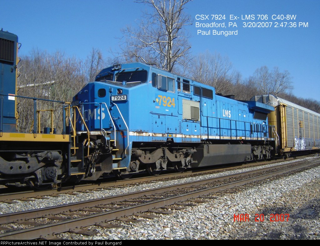 CSX 7924 Ex- LMS 706 C40-8W March 20, 2007